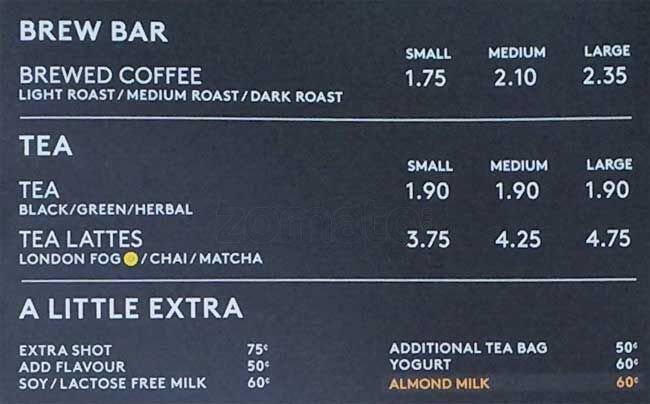 Menu au Second Cup Coffee Co. featuring Pinkberry Frozen Yogurt café ...