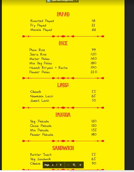 Menu at Shri Ram Dhaba, Gurugram, Opposite Omaxe City Center