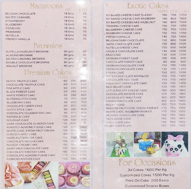 Menu of CFB Fresh Delights, Marol, Mumbai