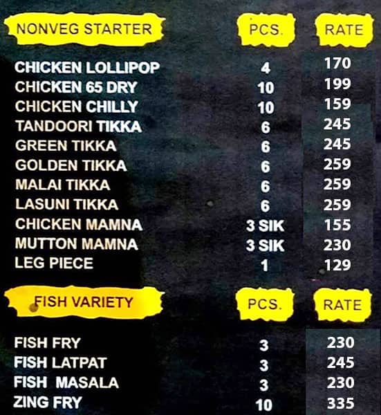 Menu of Maratha Family Restaurant, Vesu, Surat