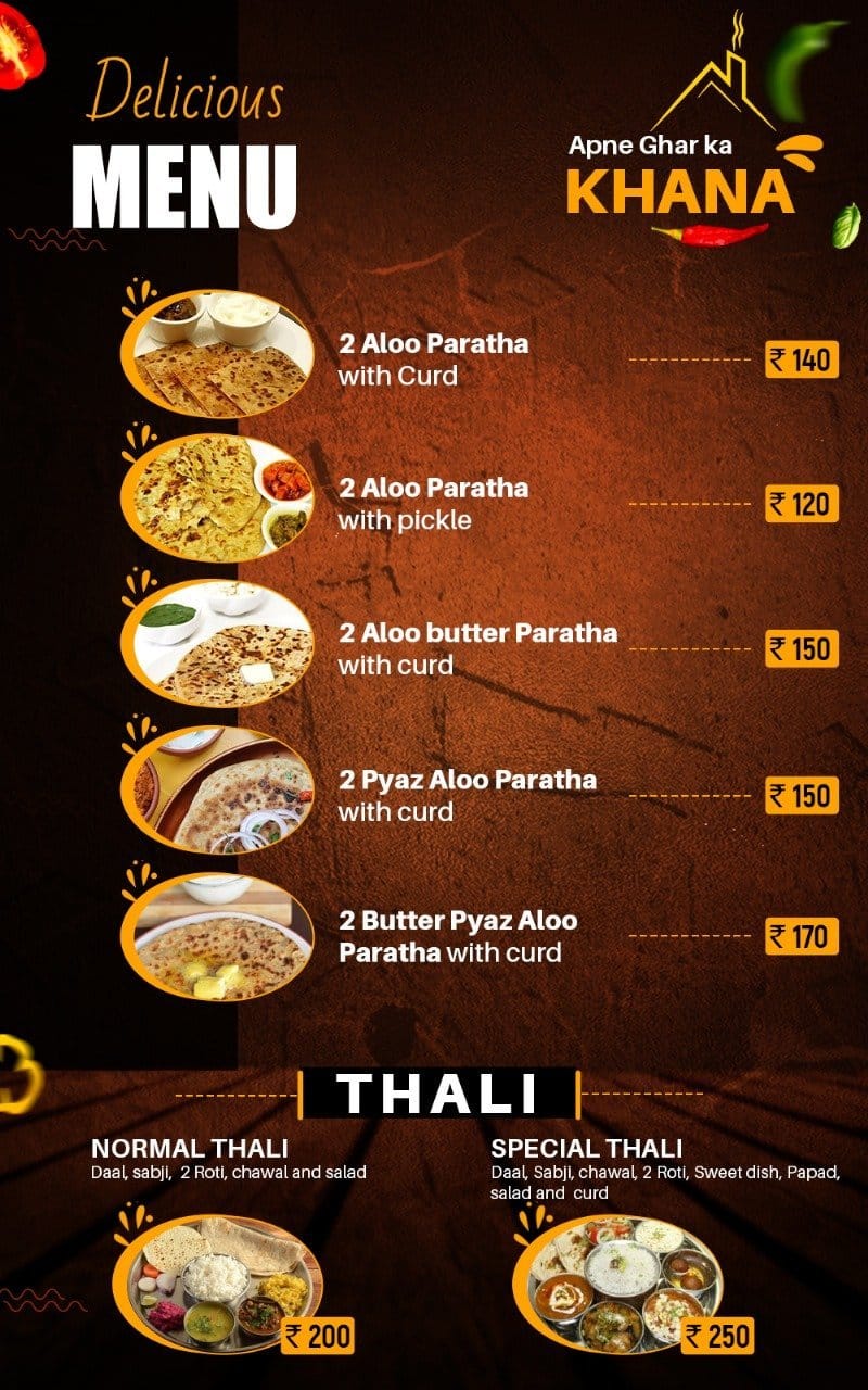 Menu of Apna Ghar Ka Khana, Gaur City 2, Greater Noida