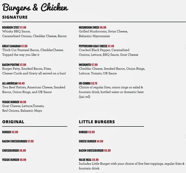 Union Burger Menu, Menu for Union Burger, Mississauga, Toronto ...