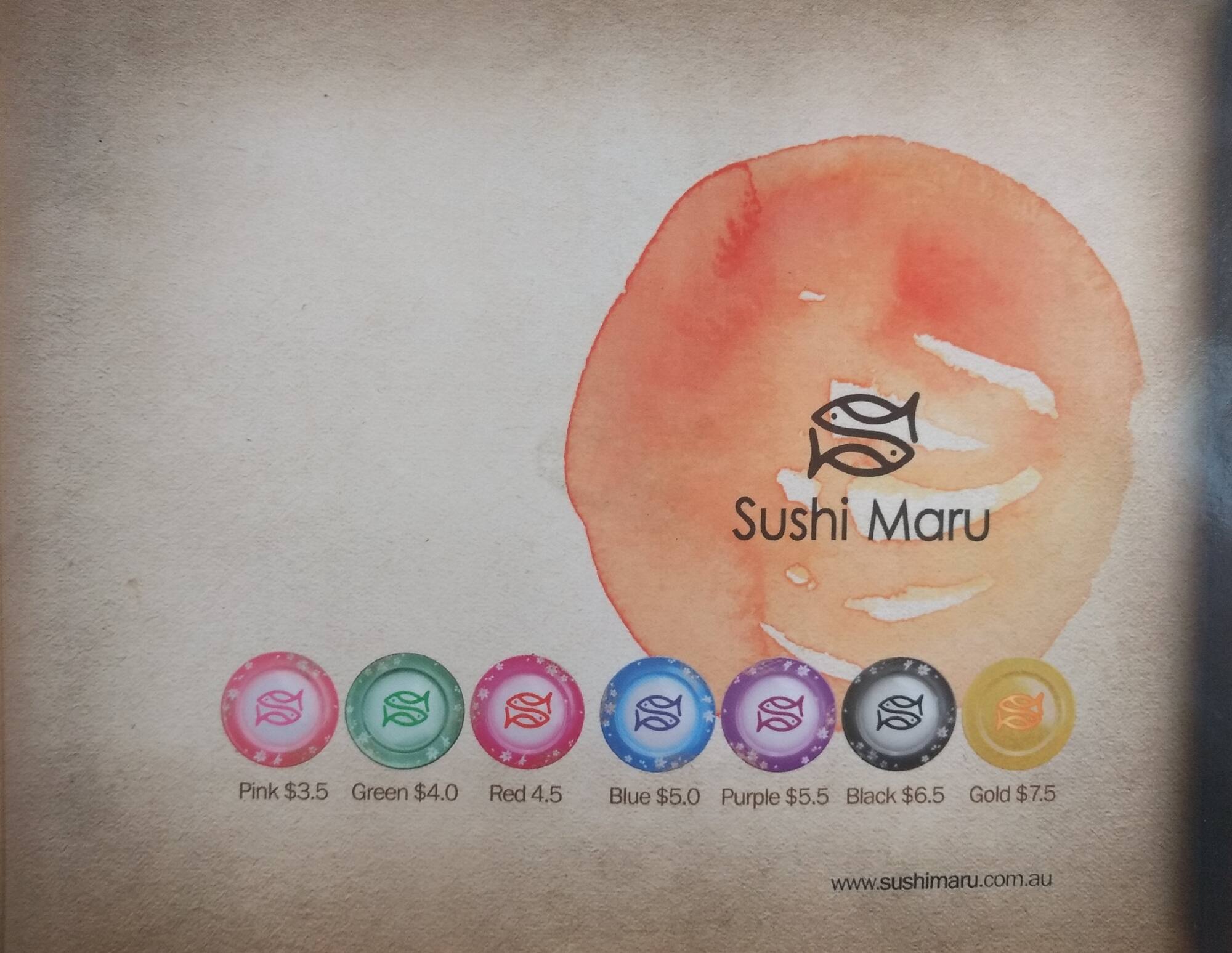 Menu at Sushi Maru restaurant, Lane Cove