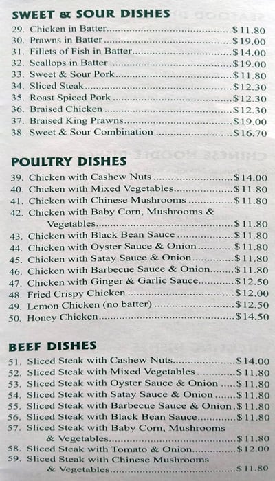 Menu at Golden Palace Chinese Restaurant (Order Online), Wantirna South