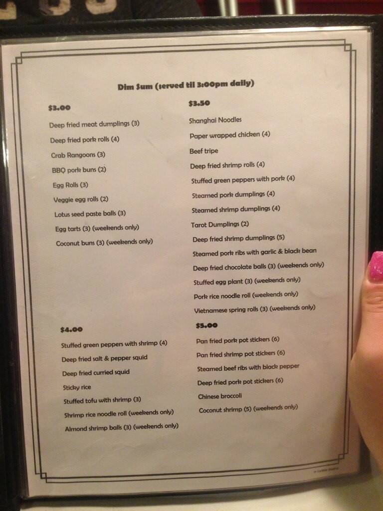 Menu at Genesis Family Restaurant, Saskatoon