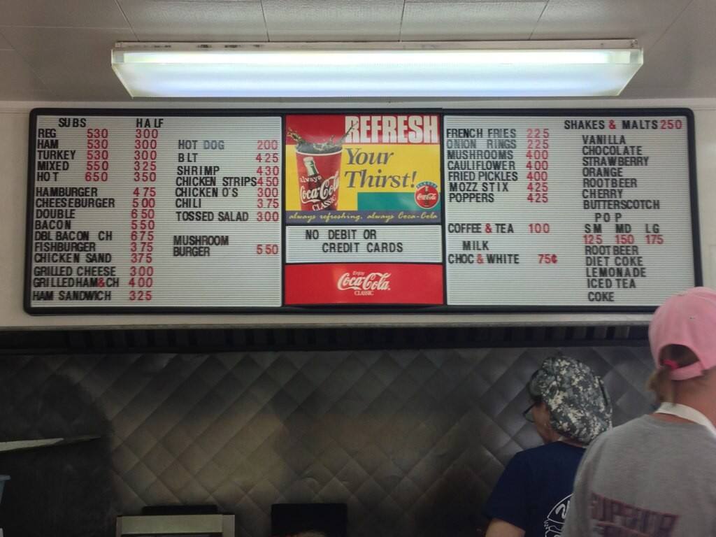 Menu at West Pier Drive-in restaurant, Sault Ste. Marie