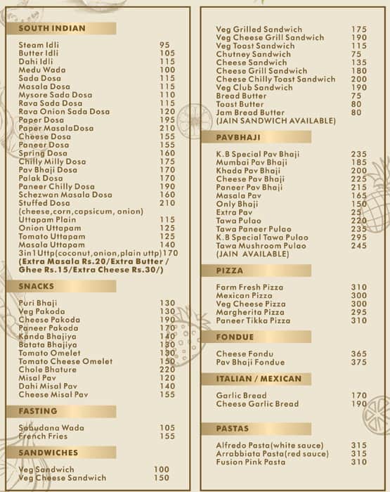 Menu of Krishna Bhog Nx, Mulund West, Mumbai