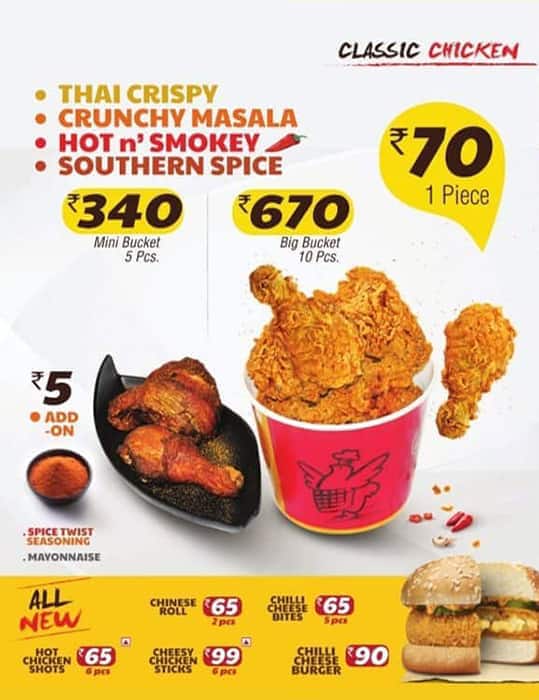 Menu at Five star chicken Muddinpalya, Bengaluru