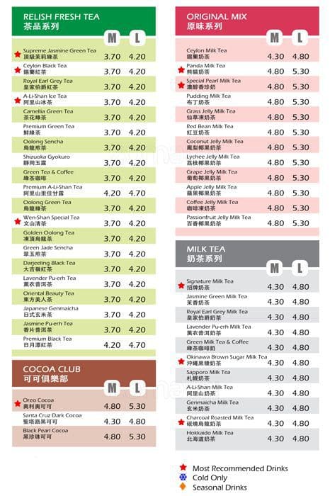 Presotea Menu, Menu for Presotea, Perth CBD, Perth - Urbanspoon/Zomato