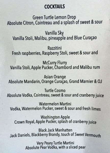 Menu at Green Turtle restaurant, Gig Harbor