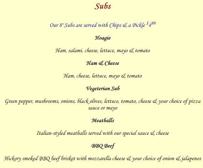 Menu at Villa Roma Pizza pizzeria, Houston, Holly Hall St