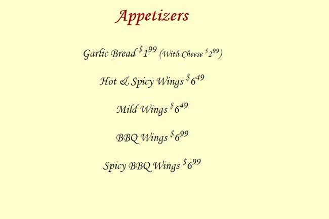Menu at Villa Roma Pizza pizzeria, Houston, Holly Hall St