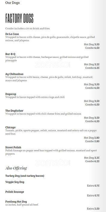 Menu at Hot Dog Factory fast food, Smyrna, 1529 Spring Rd SE E