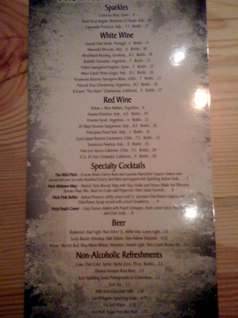 Menu at Pitch Pizzeria, Omaha, Underwood Ave