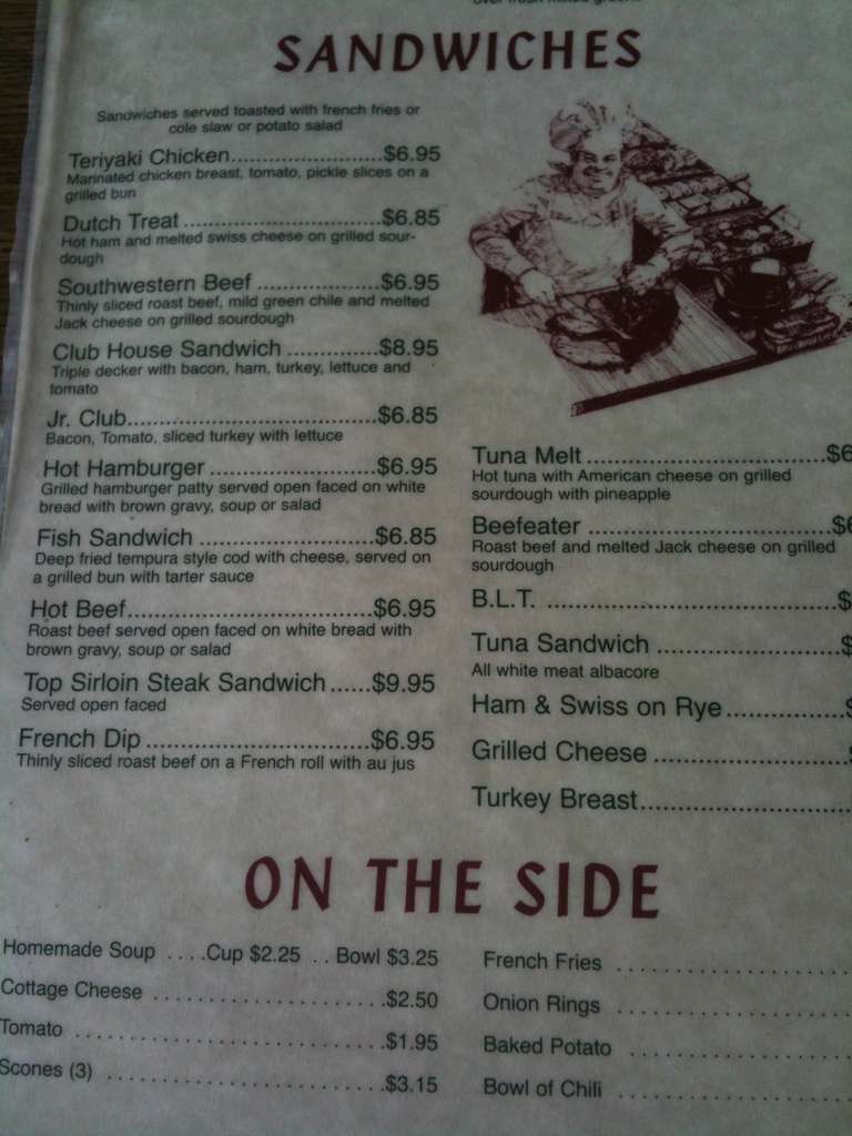 Menu at Little Wonder Cafe, Richfield