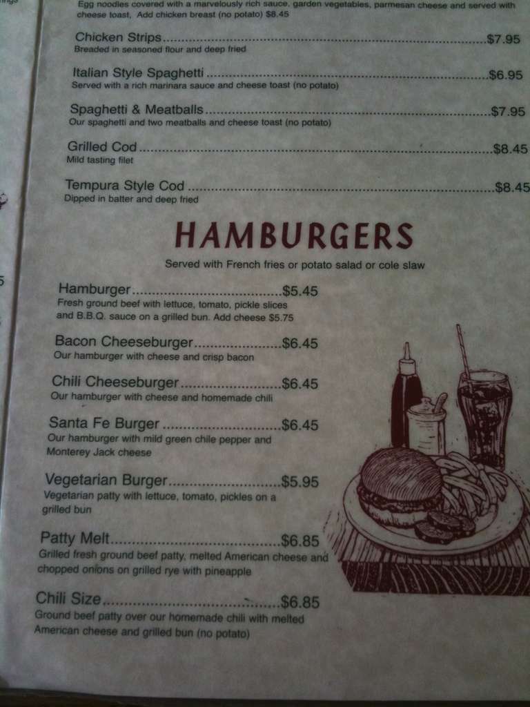 Menu at Little Wonder Cafe, Richfield