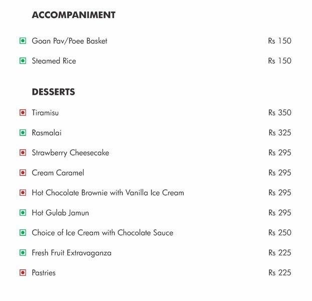 Piano Menu, Menu for Piano, Baga, Goa - Zomato