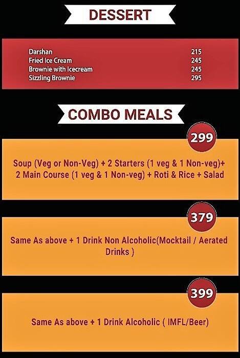 Menu at The Devil's Cut, Hyderabad