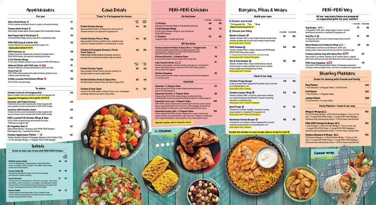 Menu of Nando's, Town Square, Dubai