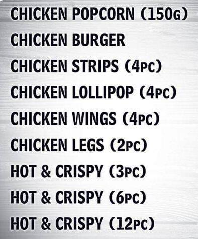 Menu of Triple C, Vandalur, Chennai