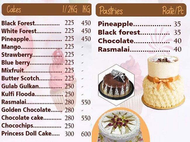 Menu of Master Bakers, Dhankawadi, Pune