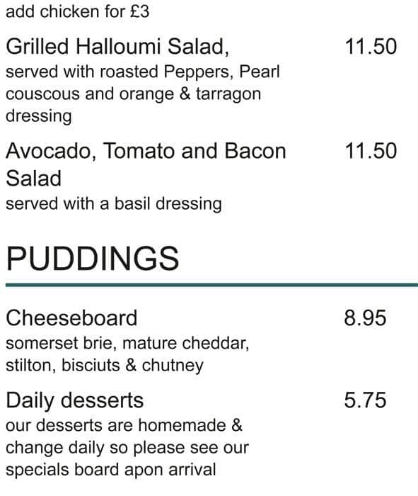 Menu at Hand in Hand pub & bar, London, Wimbledon Common 6 Crooked Billet