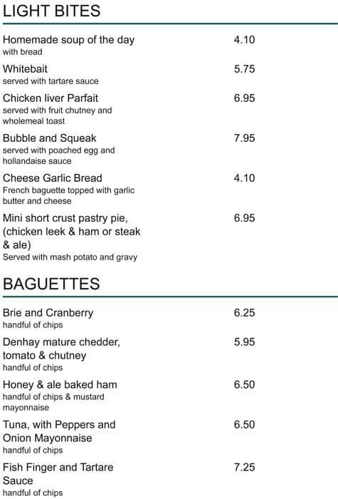 Menu at Hand in Hand pub & bar, London, Wimbledon Common 6 Crooked Billet