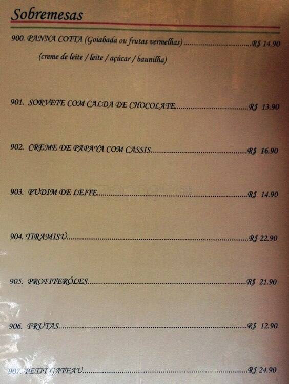 Menu em Cantina da Massa restaurante, Brasília, Asa Sul CLS 302 Bl A Lj ...