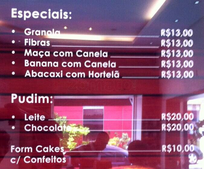 Menu at Bolo paulista desserts, São Paulo, R. Francisco Marengo