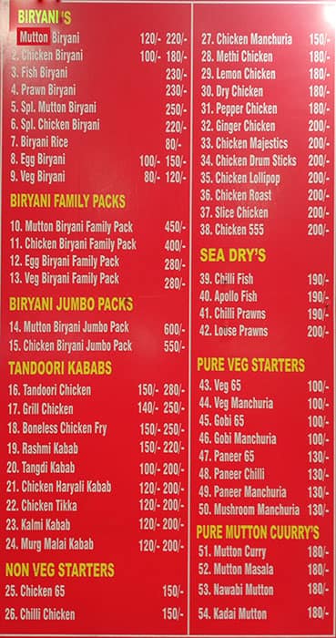 Menu at HYDERABAD DUM BIRYANI (PURE &HALAL), Hyderabad