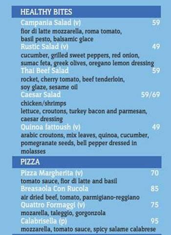 Menu at Sundeck Pool Bar, Dubai