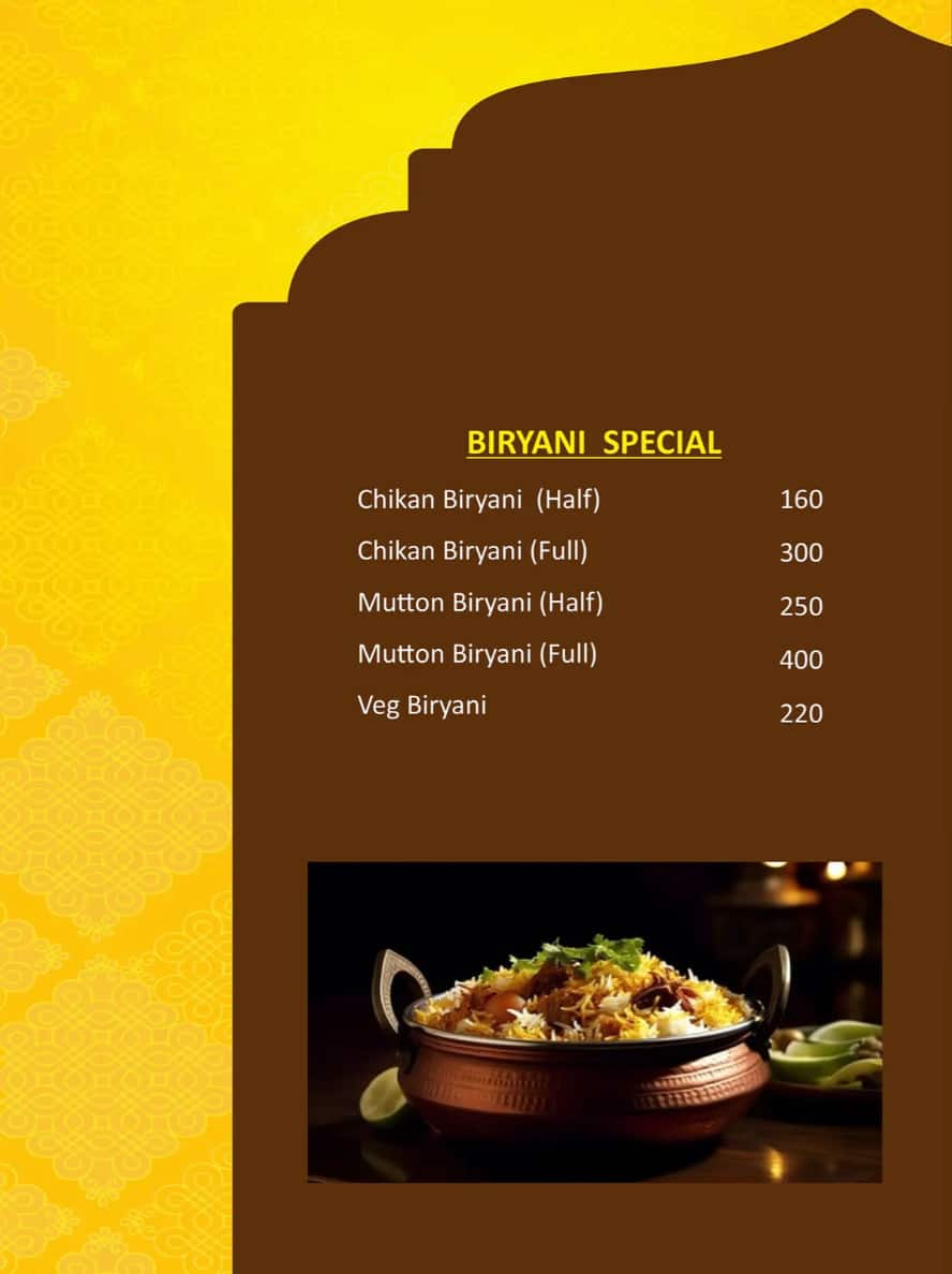 Menu of Gharcha Darbaar, Panaji, Goa