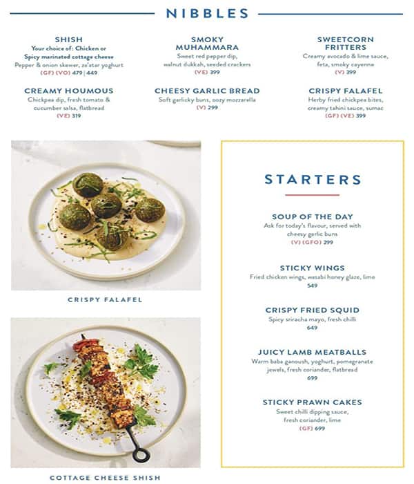 Menu of Jamie Oliver Kitchen, Indiranagar, Bangalore