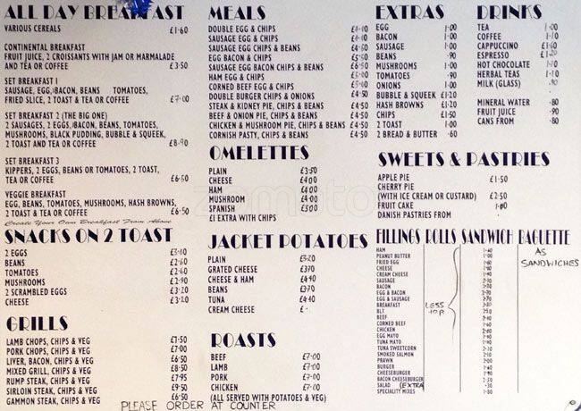 Menu at The Broadway Cafe, London, 520-522 Muswell Hill Broadway