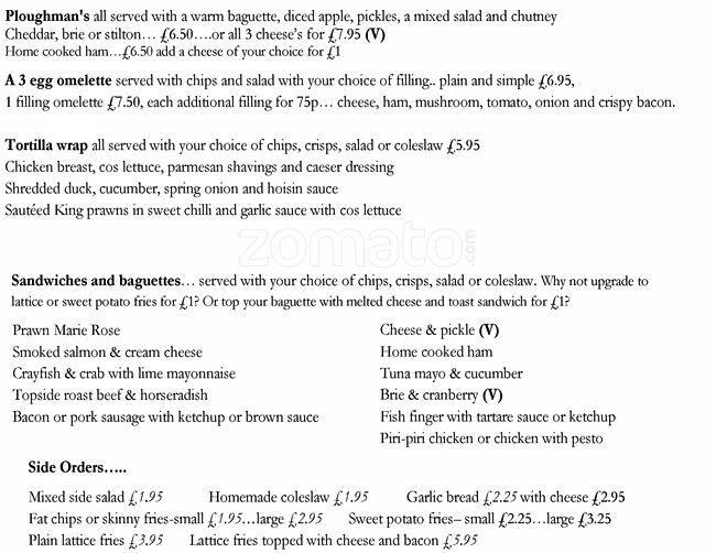 Menu at The Three Crowns pub & bar, Bushey, 1 High Rd