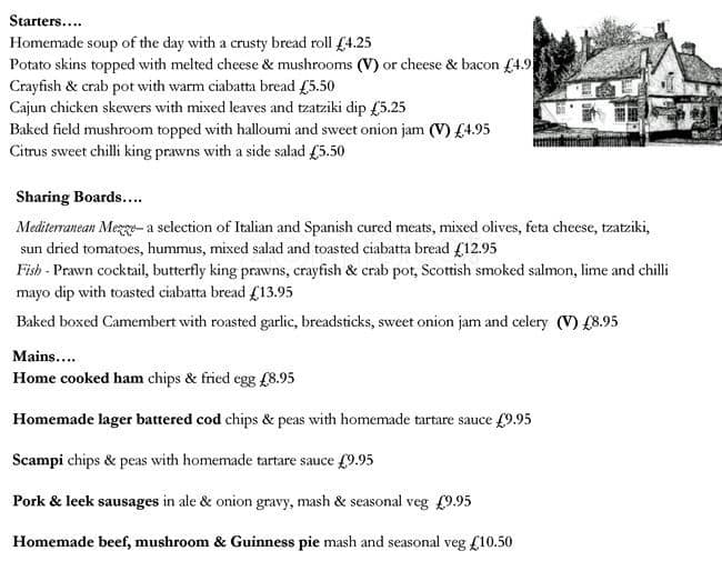 Menu at The Three Crowns pub & bar, Bushey, 1 High Rd