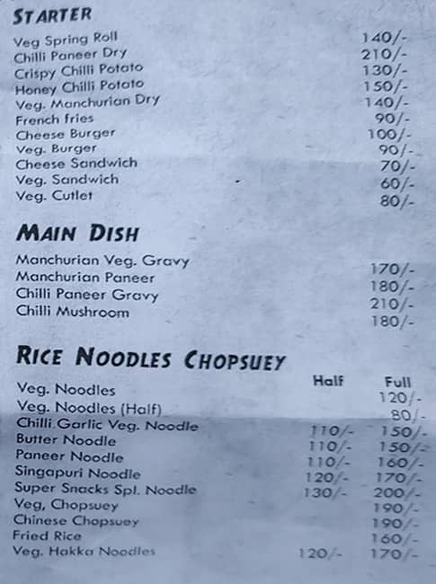 Menu of Super Snacks, Krishna Nagar, New Delhi