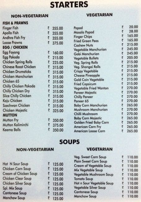 Blue Fox Menu, Menu for Blue Fox, Ameerpet, Hyderabad - Zomato