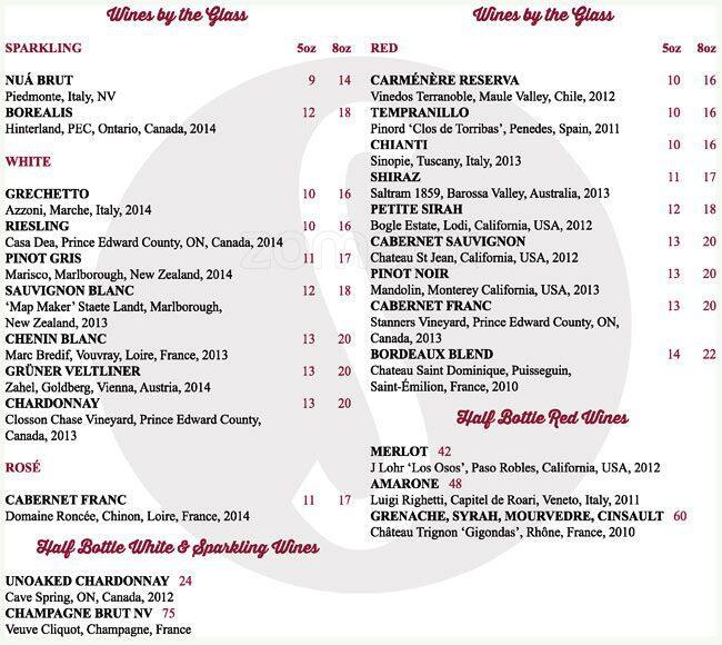 Menu at Social Restaurant + Lounge, Ottawa