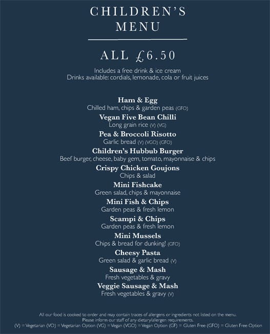 Menu at Admiral Rodney Southwell pub & bar, Southwell