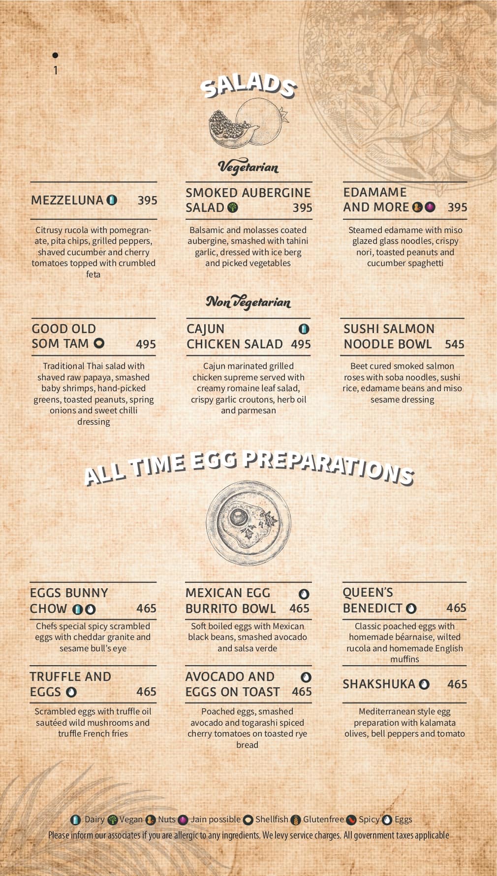 Menu of Cocomaya, Nungambakkam, Chennai