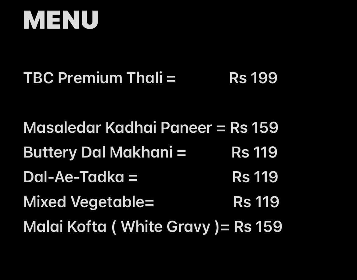 Menu of The Buffet Company, Raja Park, Jaipur