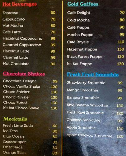 Menu at Delight, Navi Mumbai, Chilu Phawle Deore Marg