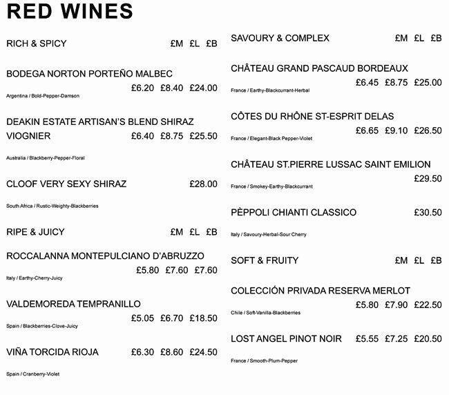 Menu at The Alexandra pub & bar, London, 33 Wimbledon Hill Rd