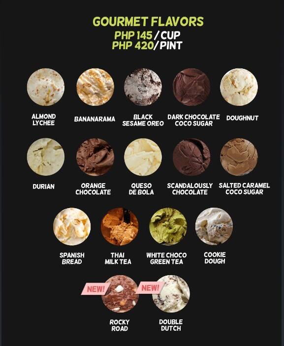 Menu at Merry Moo desserts, Mandaluyong, SM Aura