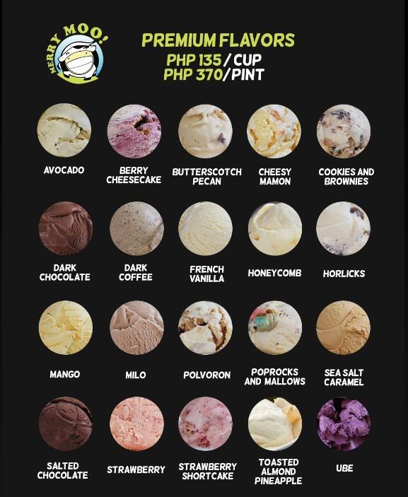 Menu at Merry Moo desserts, Taguig, Food Court