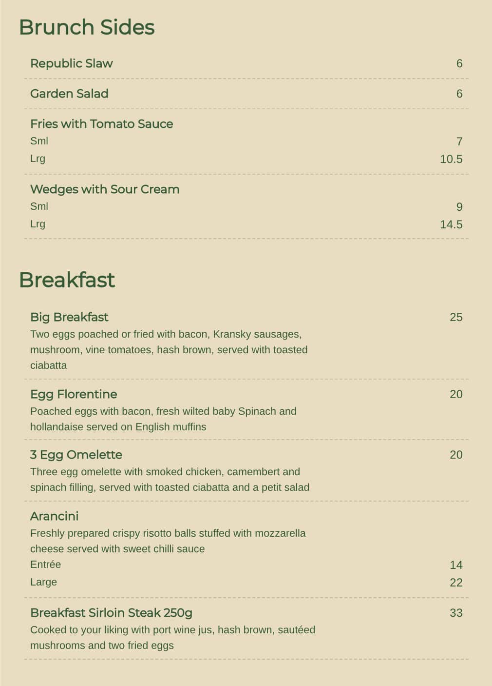 Menu at Republic Bar and Kitchen, Auckland