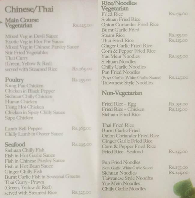 Menu at Marina Kitchen, Chennai, 157