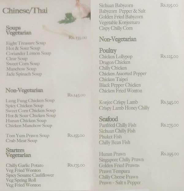 Menu at Marina Kitchen, Chennai, 157