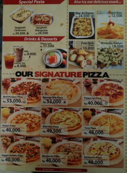 Menu at Magic Pizza pizzeria, Bogor